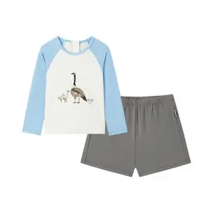 MILKBARN Long Sleeve Shirt And Trunks Swim Set - Swimming Goose